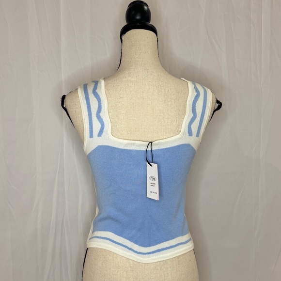 Cider | Tops | Nwt Cider Light Blue Wave Rib Knit Top | Poshmark